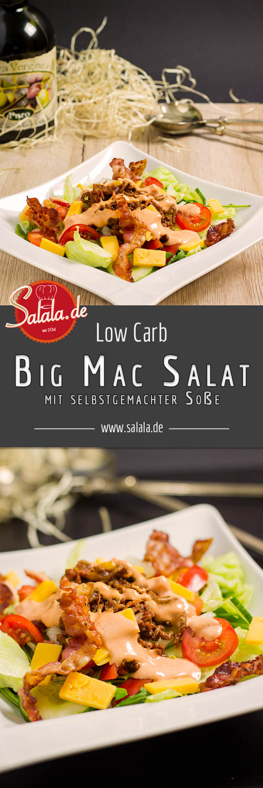 Big Mac Salat mit Bacon Low Carb • salala.de